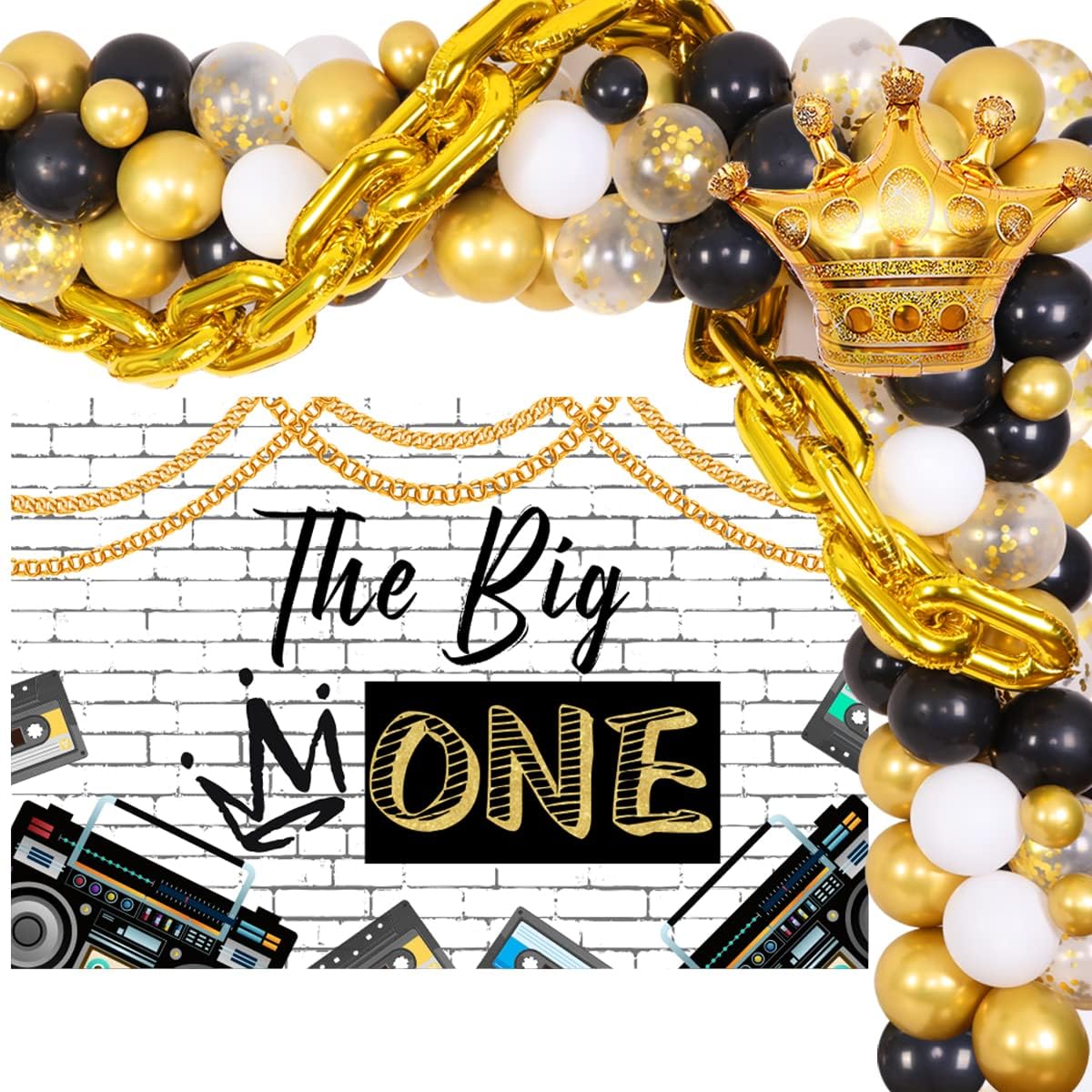 Amazon.com: Notorious One Birthday Decorations Boy - Black and Gold 1st ...