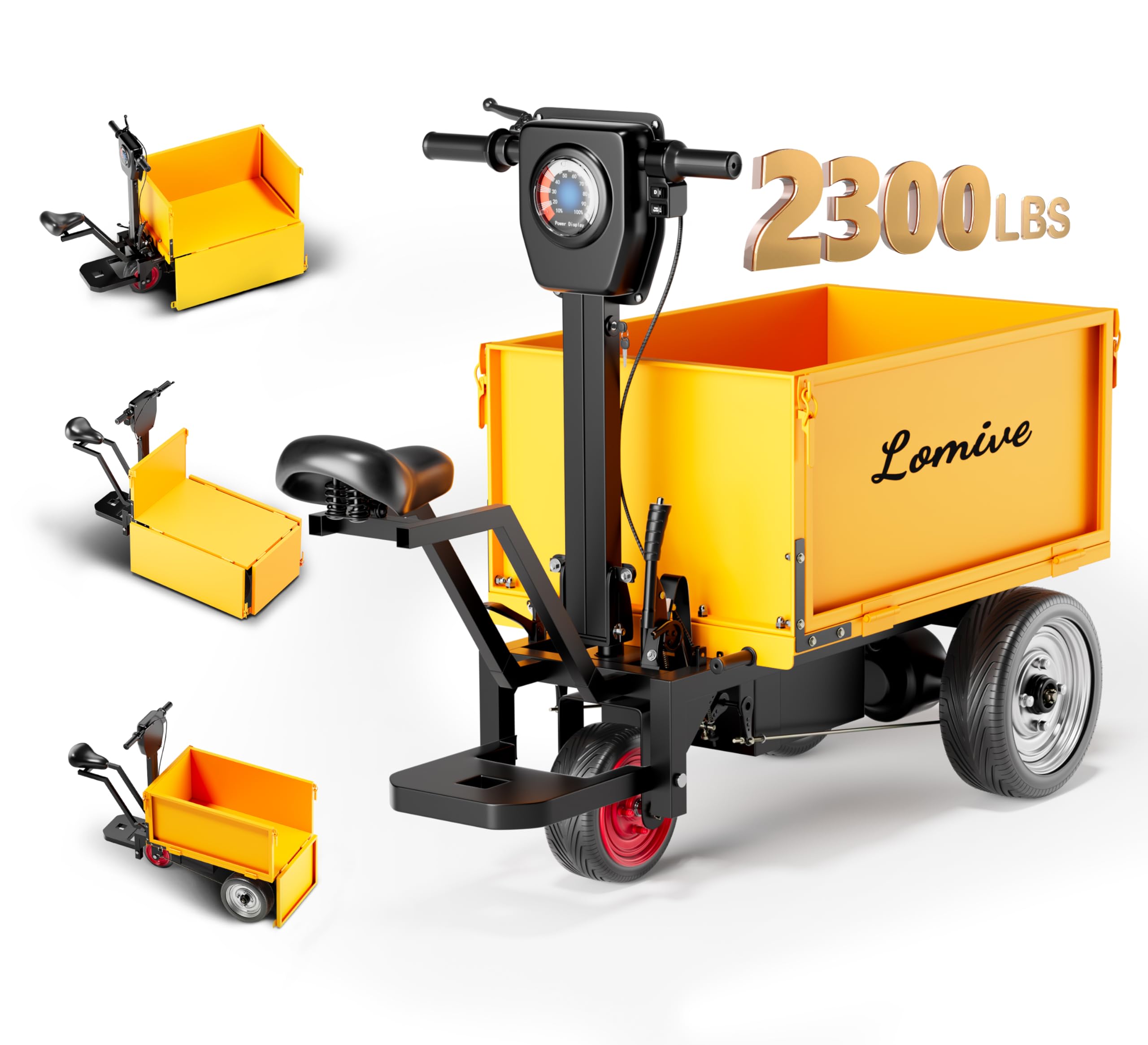Amazon.com: Lomive Electric Wheelbarrow 2300lbs Heavy Duty Hauler ...