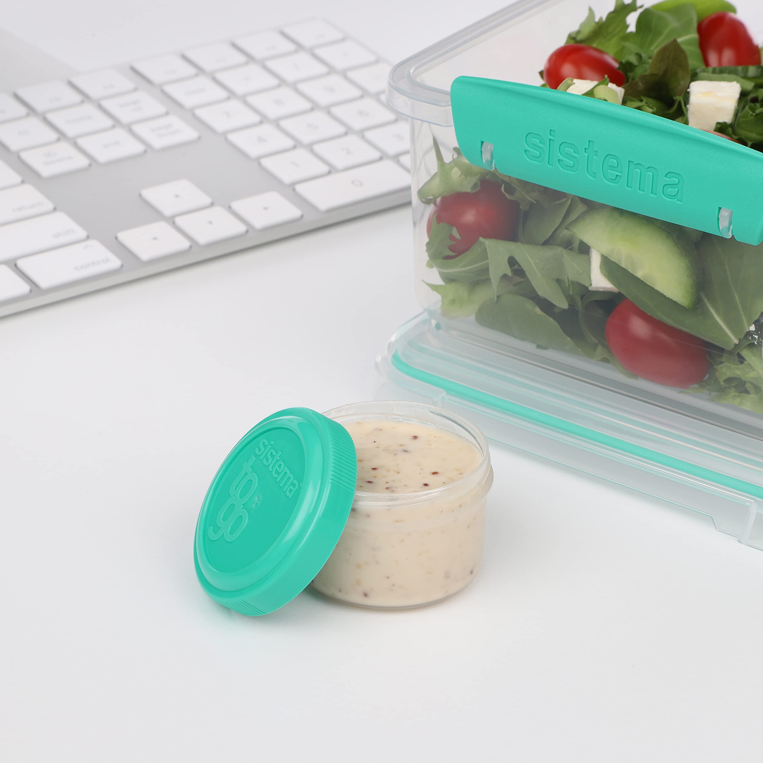 Sistema 4-Piece Salad Dressing and Condiment Containers with Lids for ...