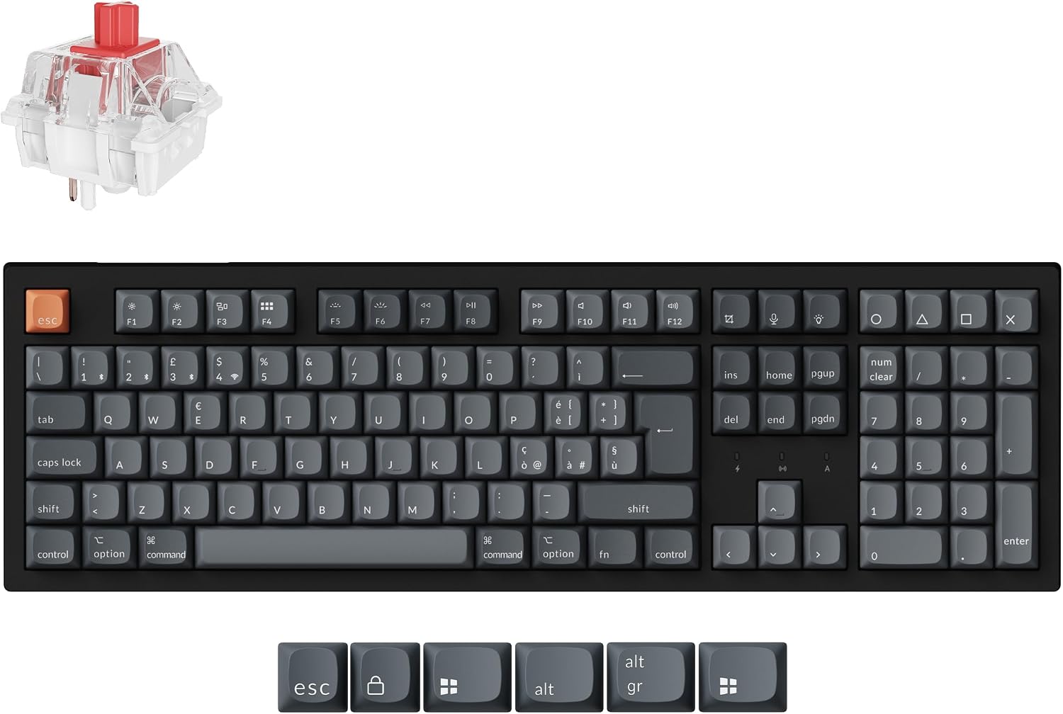 Keychron K10 Max Layout Italiano ISO, Tastiera Meccanica Wireless Full ...