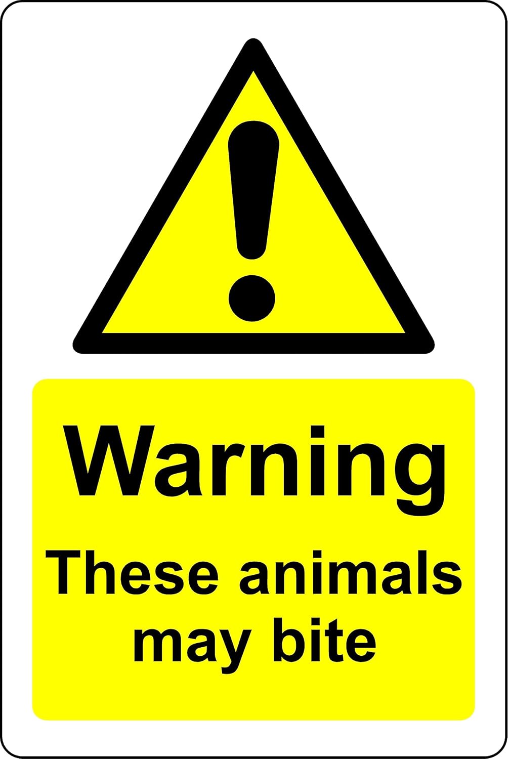 Warning these animals may bite Safety sign - 1mm Plastic sign (400mm x ...