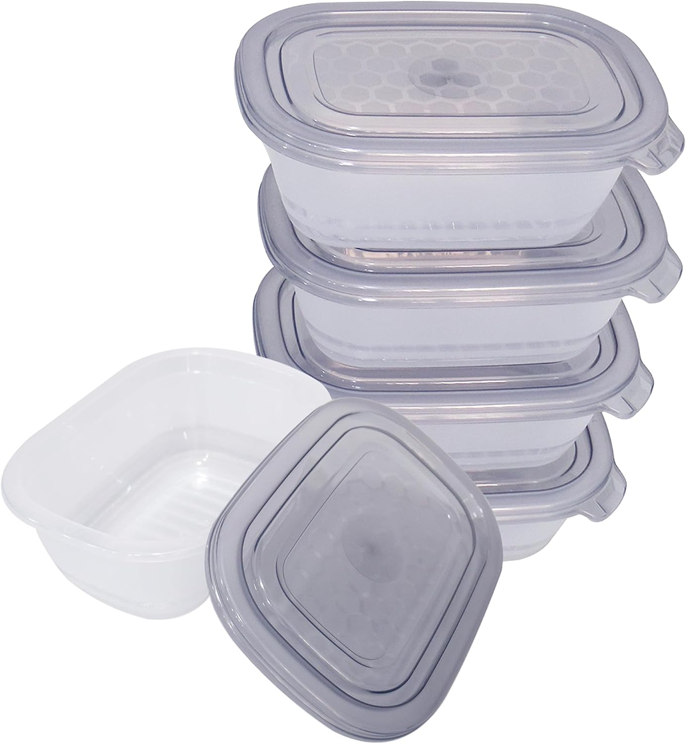 Neez Food Storage Containers - (5 Box + 5 Lids) Microwavable, Freezable ...