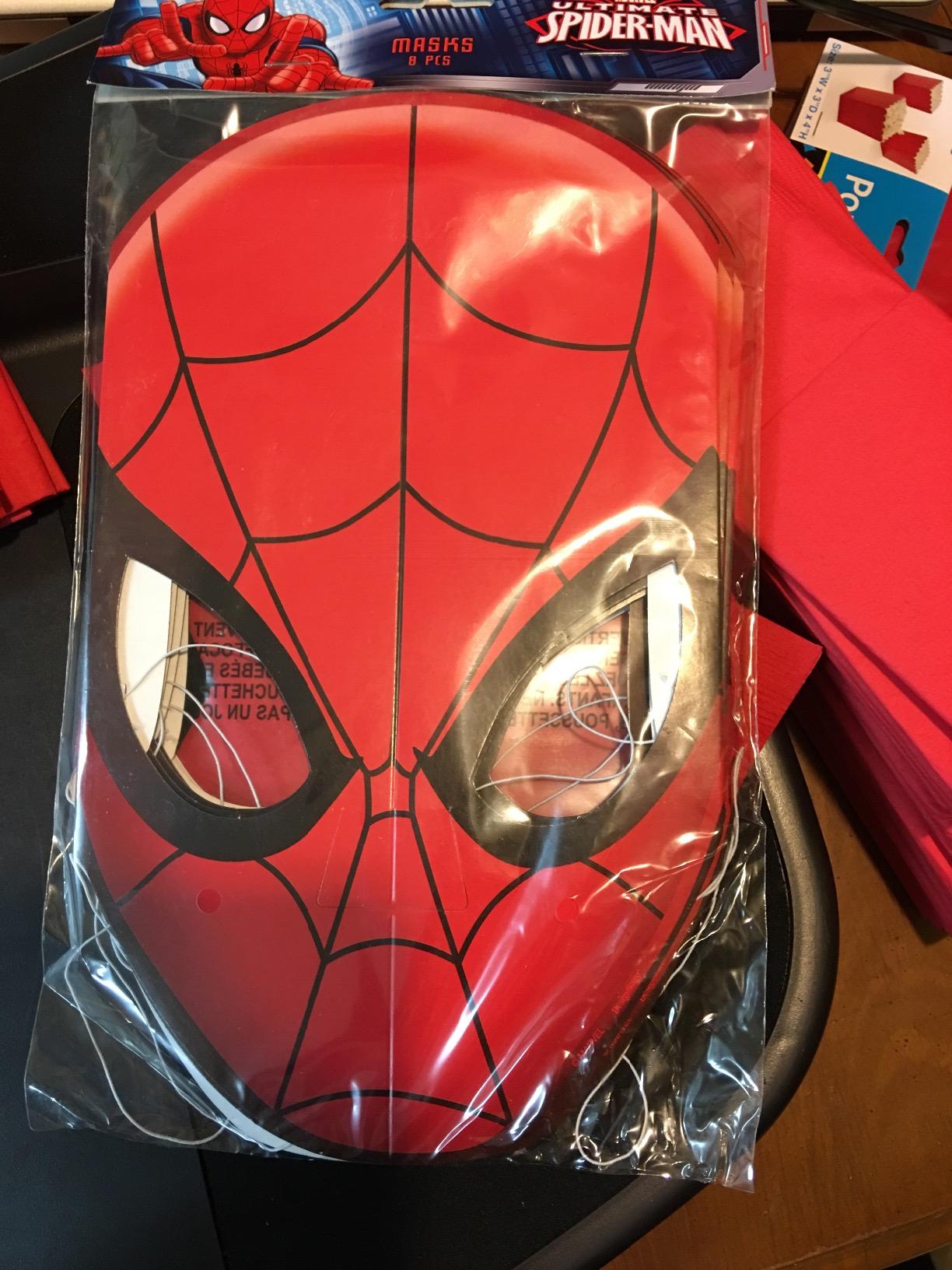 Amazon.com: amscan Spider-Man Hats/ Masks, 8 Count, Party Supplies,Red ...
