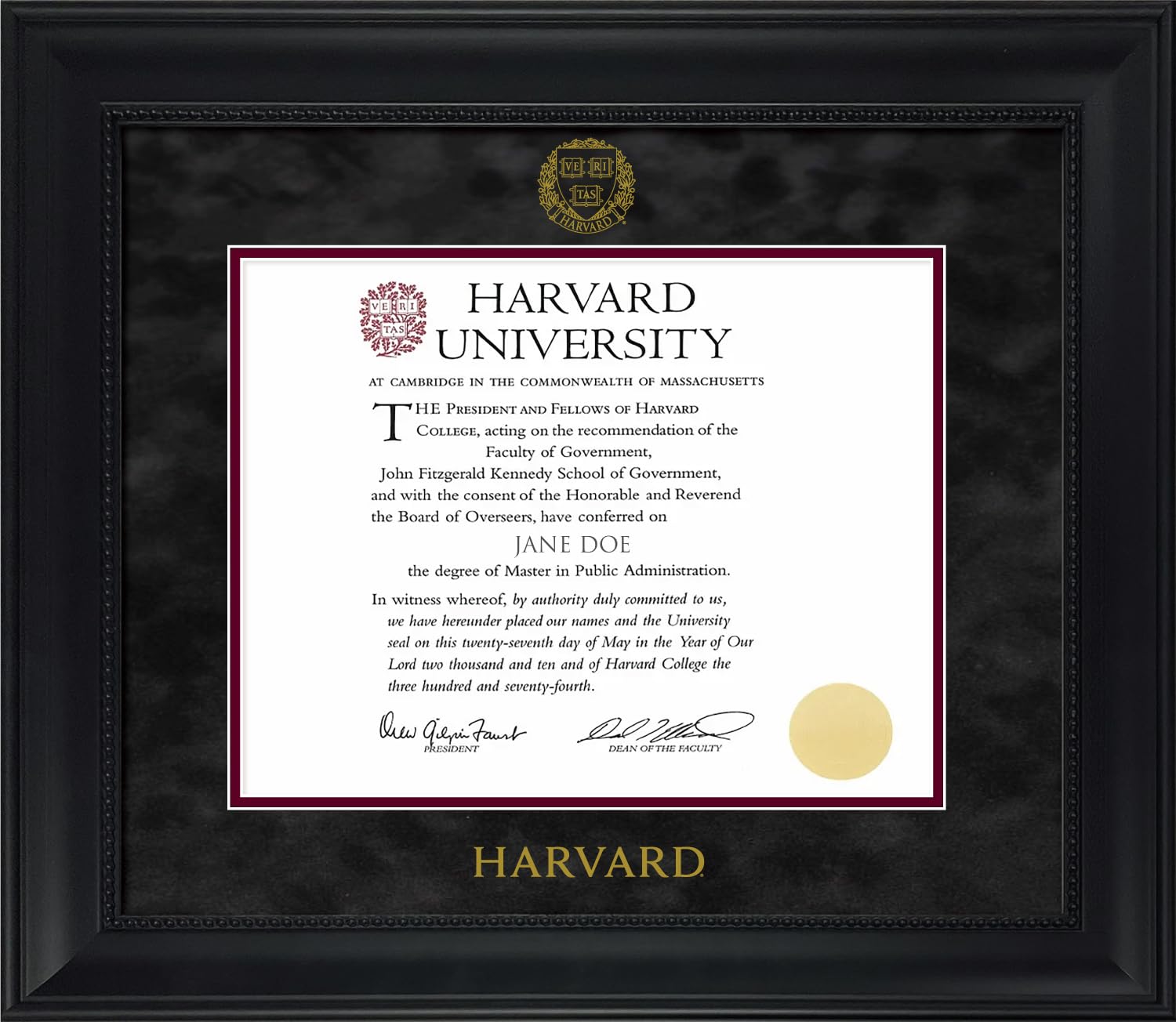 Harvard University Diploma Harvard Graduate