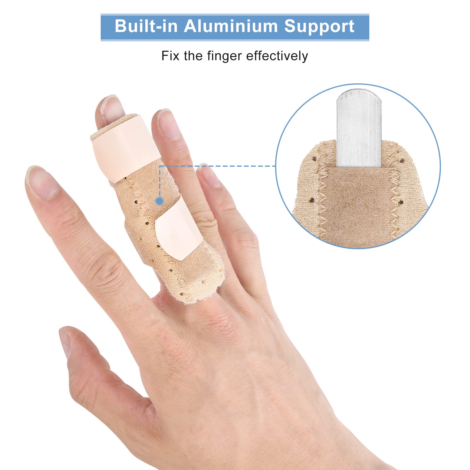 Adjustable Finger Splint, Finger Support Brace with Built-in Aluminum ...