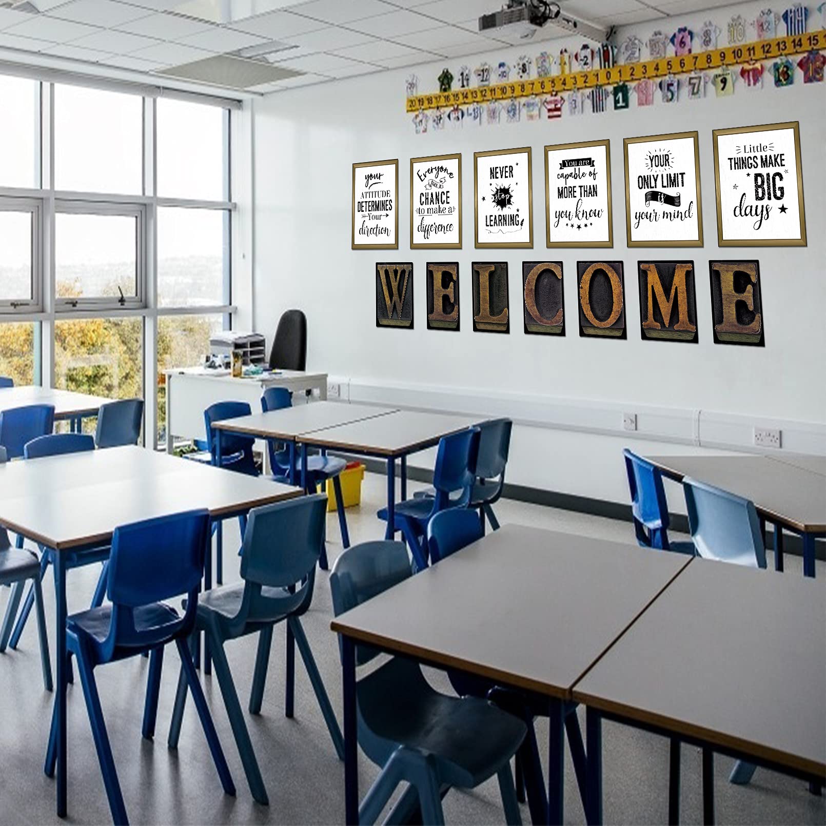 Buy Classroom Decorations, 13pcs Industrial Chic Motivational Bulletin ...