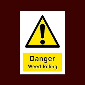 Danger Weed Killing Sticker/Self Adhesive Sign - Warning, Farm, Dogs ...
