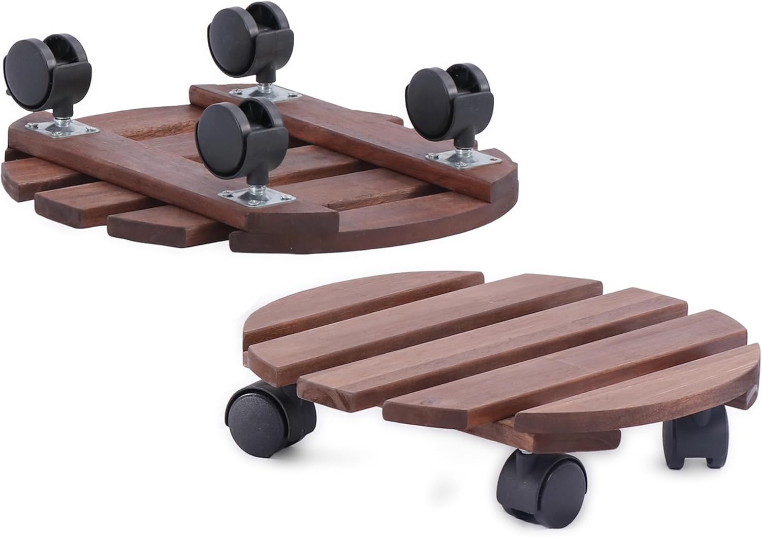 Amazon.com: VICTORY RELAX 2 Pack Wood Round Plant Caddy, 12 Inch Heavy ...