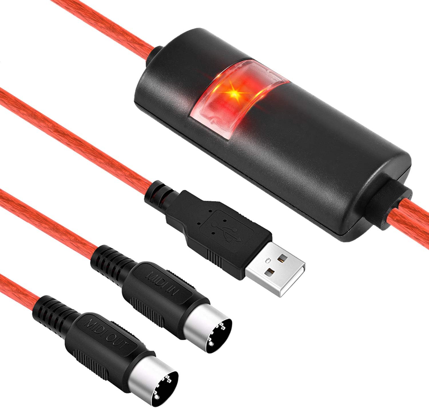 Amazon.com: OTraki USB to MIDI Cable 5 Pin Input Output MIDI to USB 1.1 ...