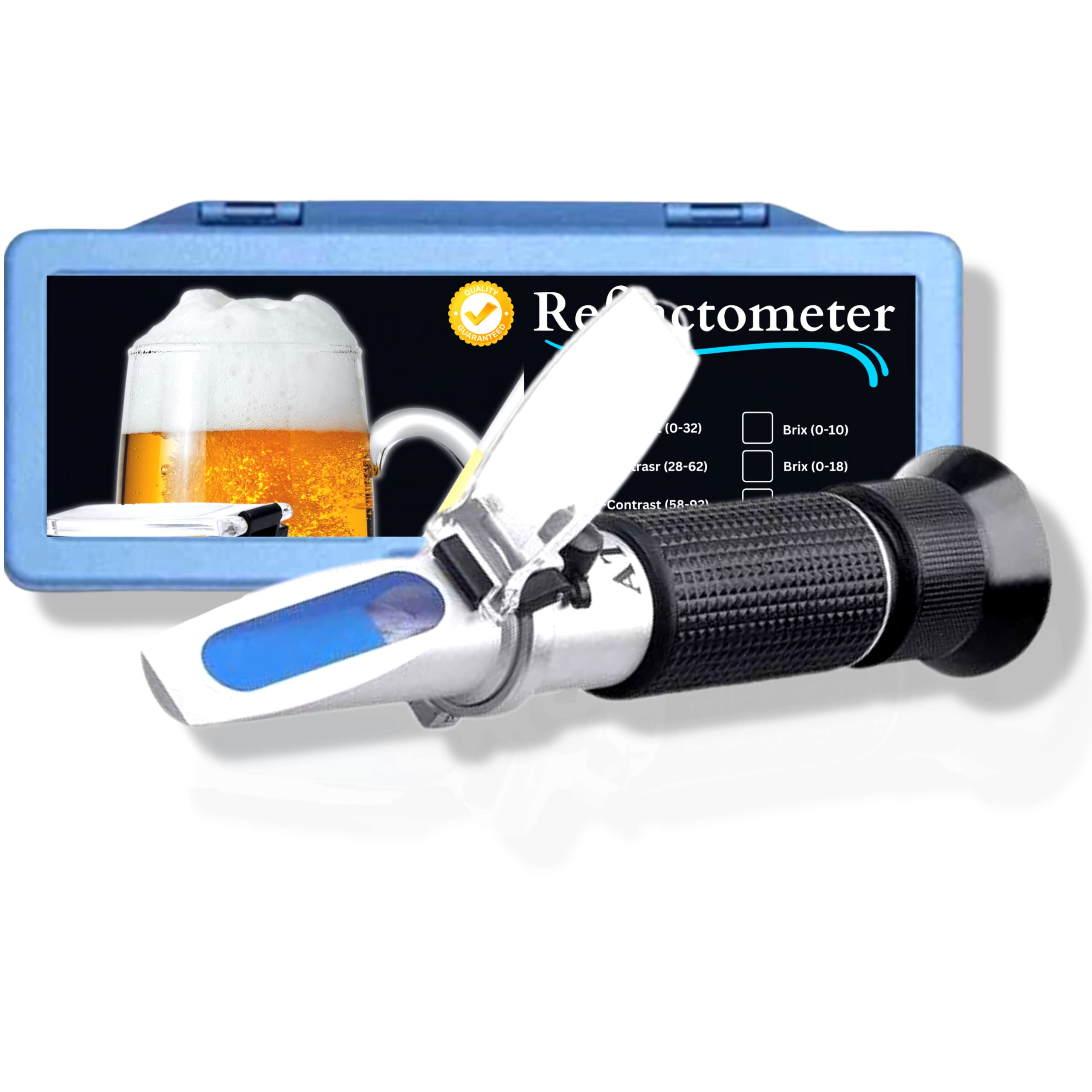 Brix Refractometer with ATC, Handheld Brix Meter Hydrometer 0-32% ...
