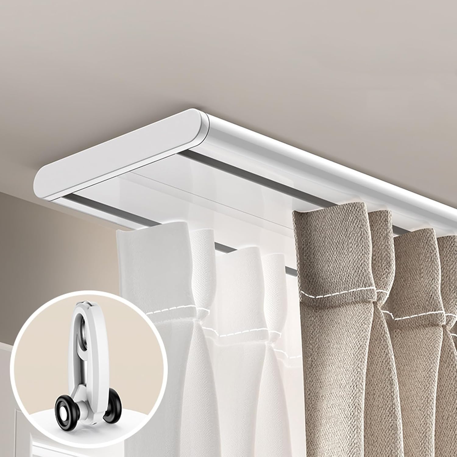 Amazon.com: MZQMK Ceiling Curtain Track, Heavy Duty Curtain Rods, Room ...