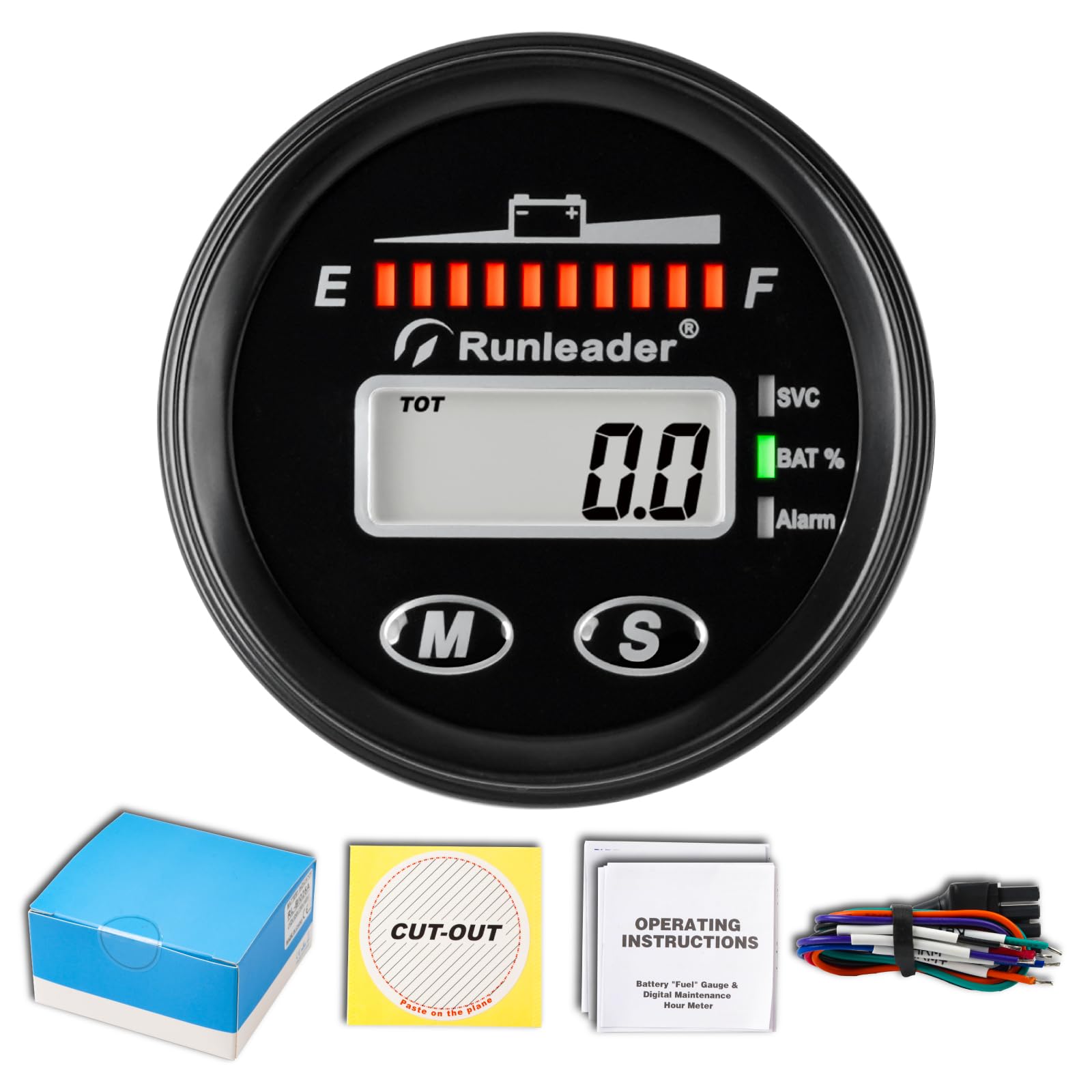 Amazon.com: NInE-ROnG 12V 24V 36V 48V Battery Fuel Gauge,Battery ...