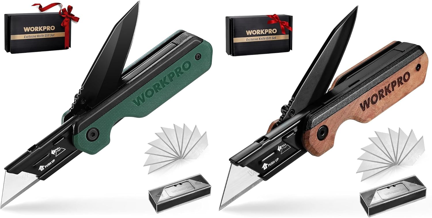 WORKPRO 2-in-1 Folding Knife/Utility Knife - Amazon.com