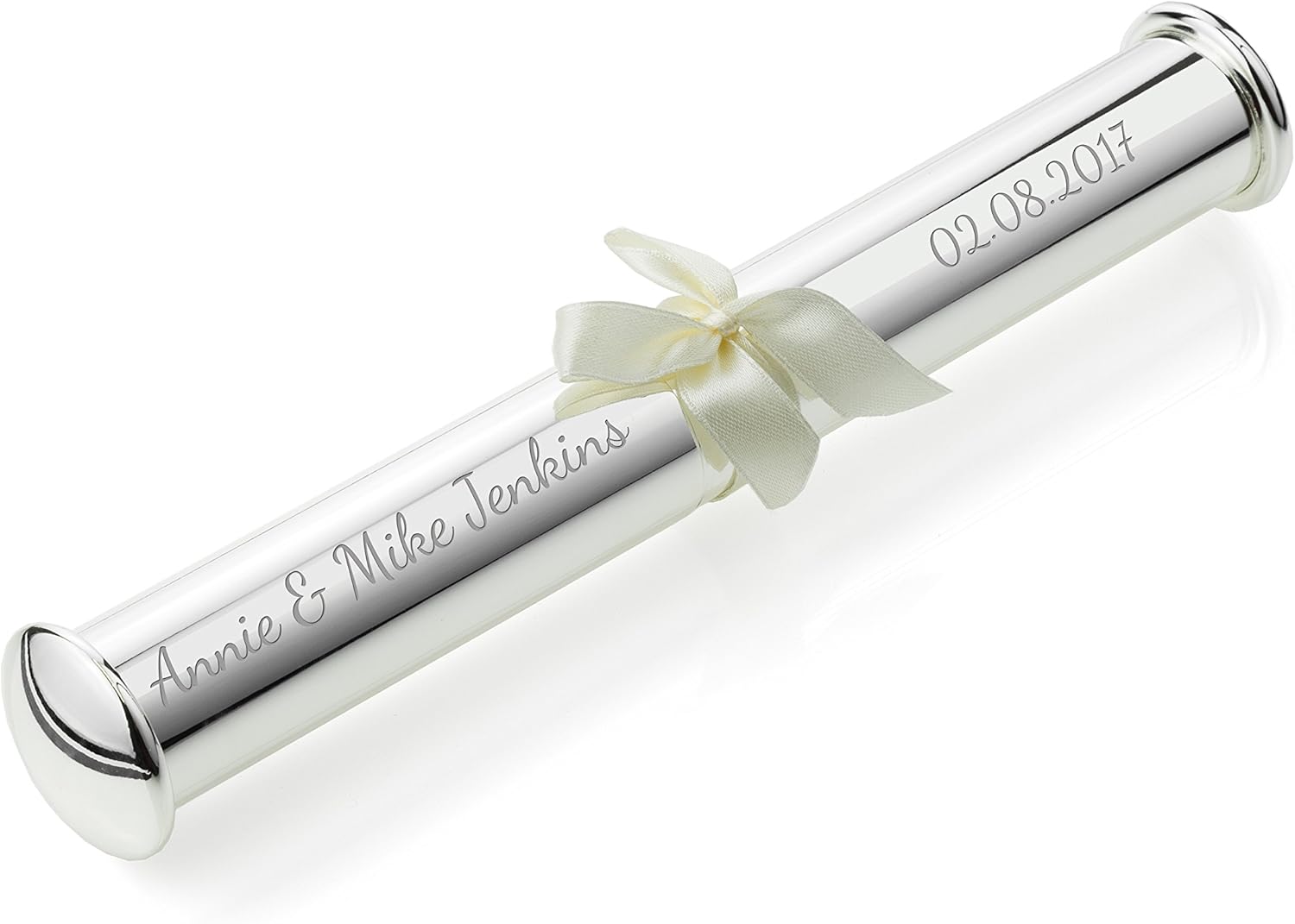 Personalised Silver Plated Wedding/Marriage Certificate Holder With ...