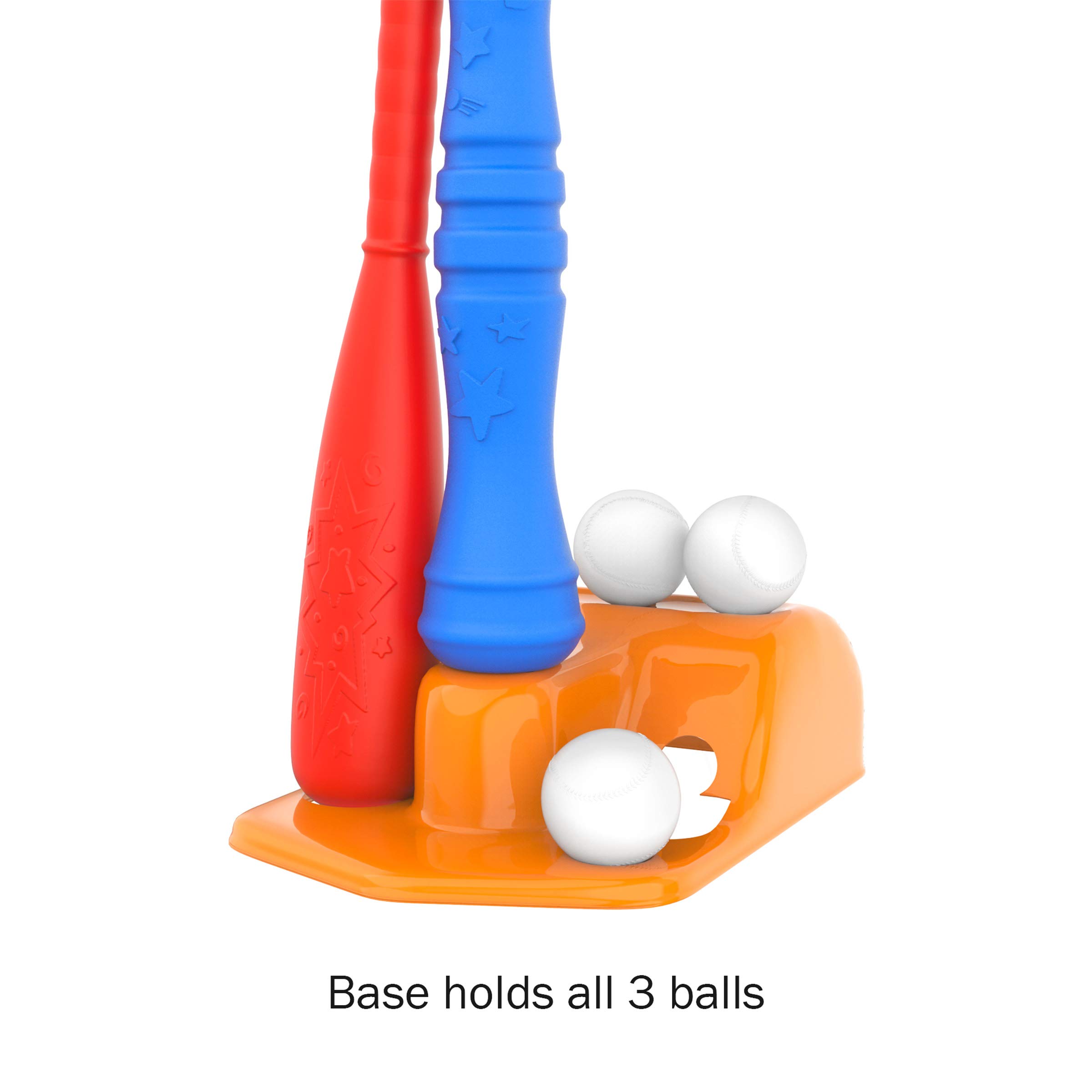 Hey!Play! Kids T-Ball Set- Baseball Tball Hitting Game with Bat and 3 ...