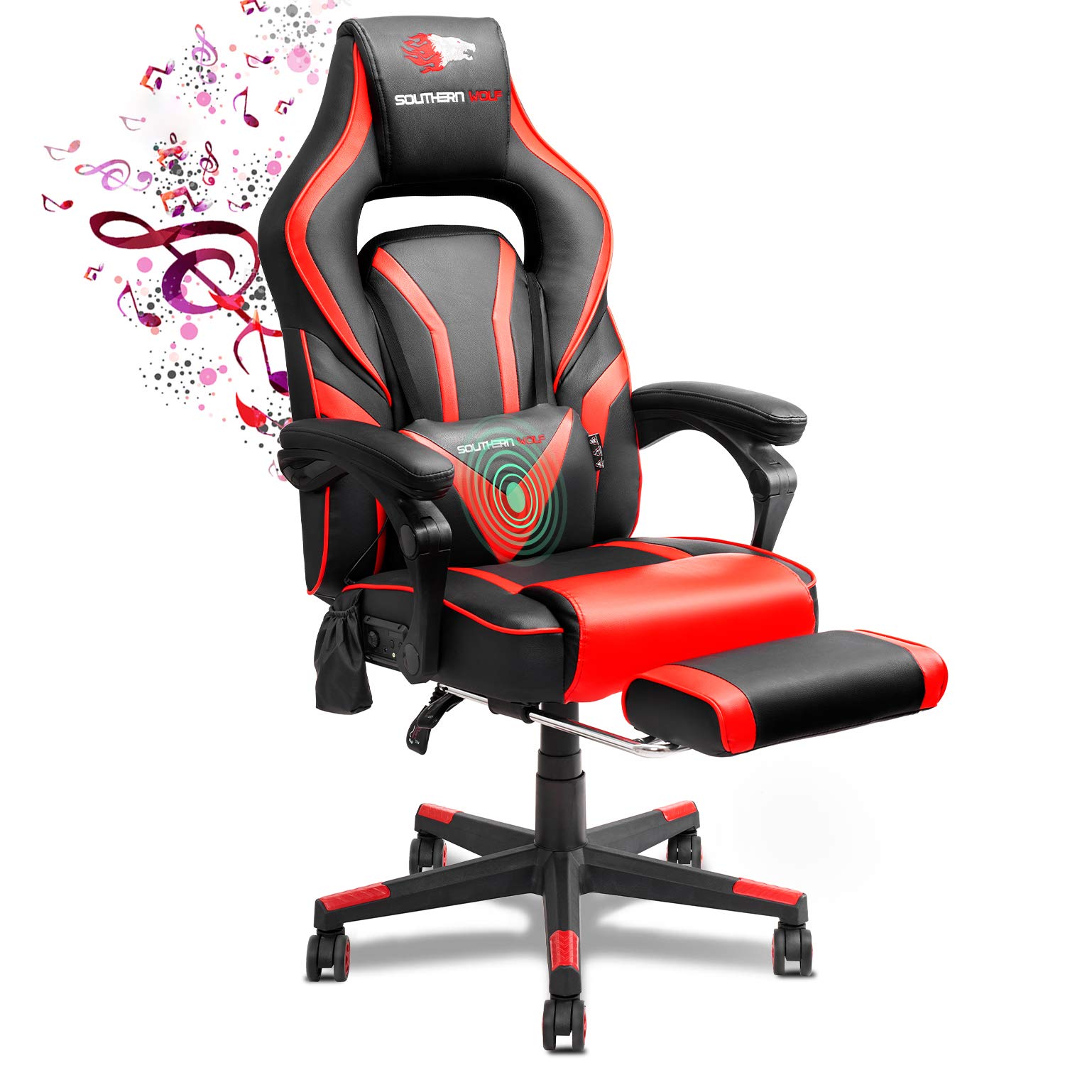 Buy SOUTHERN WOLF Gaming Chair with Bluetooth Speakers Ergonomic ...
