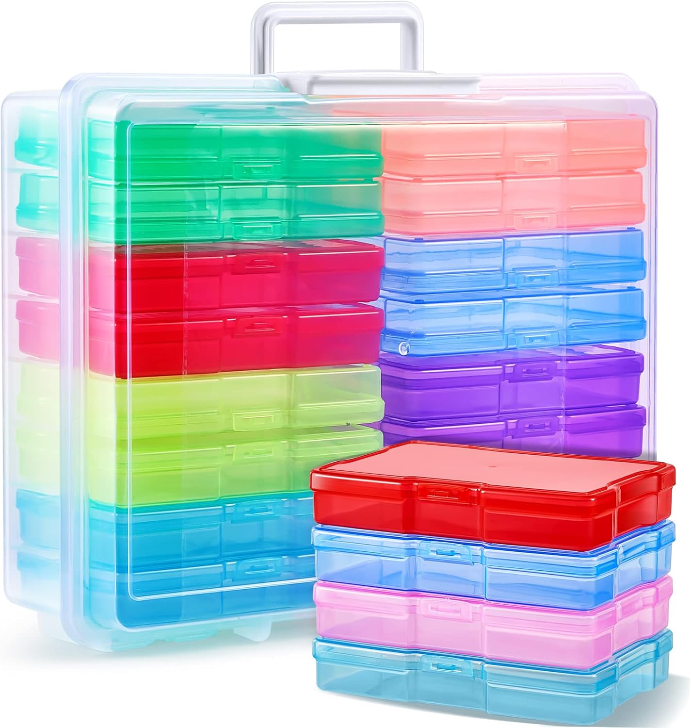 Amazon.com: Suttmin Collector Case Mini with 24 Colorful Inner Plastic ...