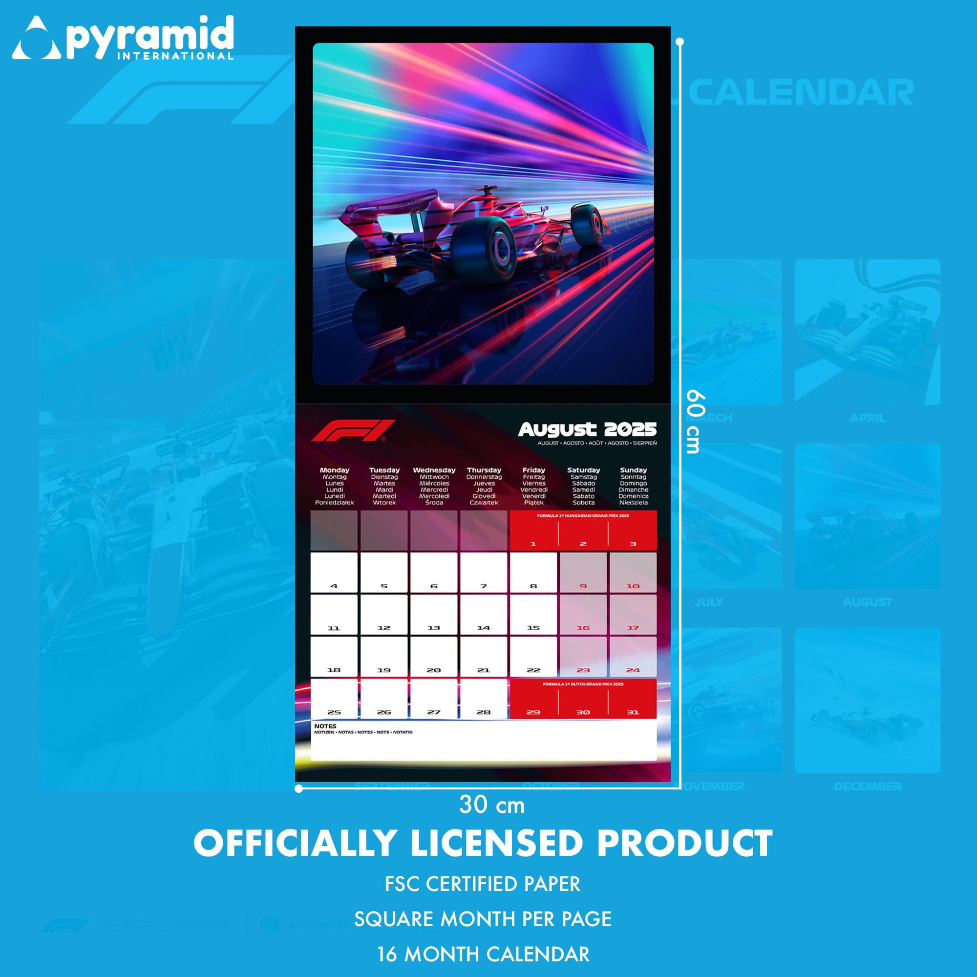 Snapklik.com : F1 2025 Official 30x30 Square Wall Calendar Formula 1 ...
