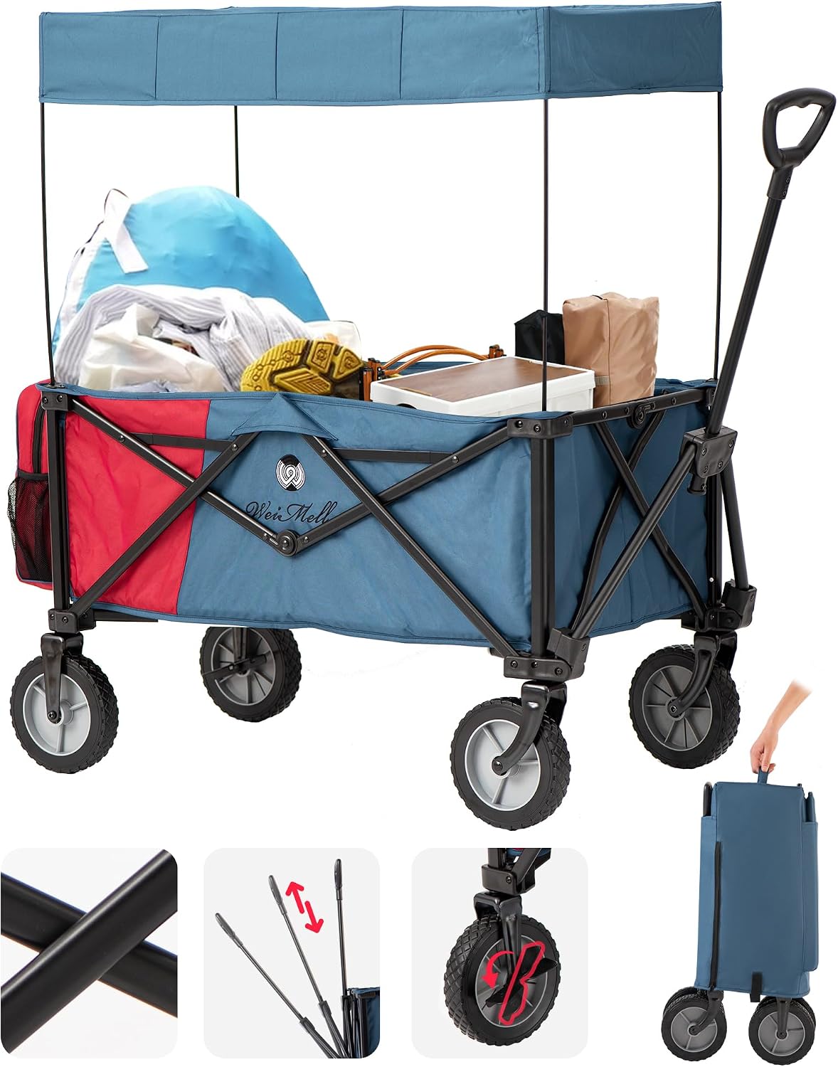 Amazon.com : WEIMELL Collapsible Wagon Heavy Duty 300lbs Folding Wagon ...