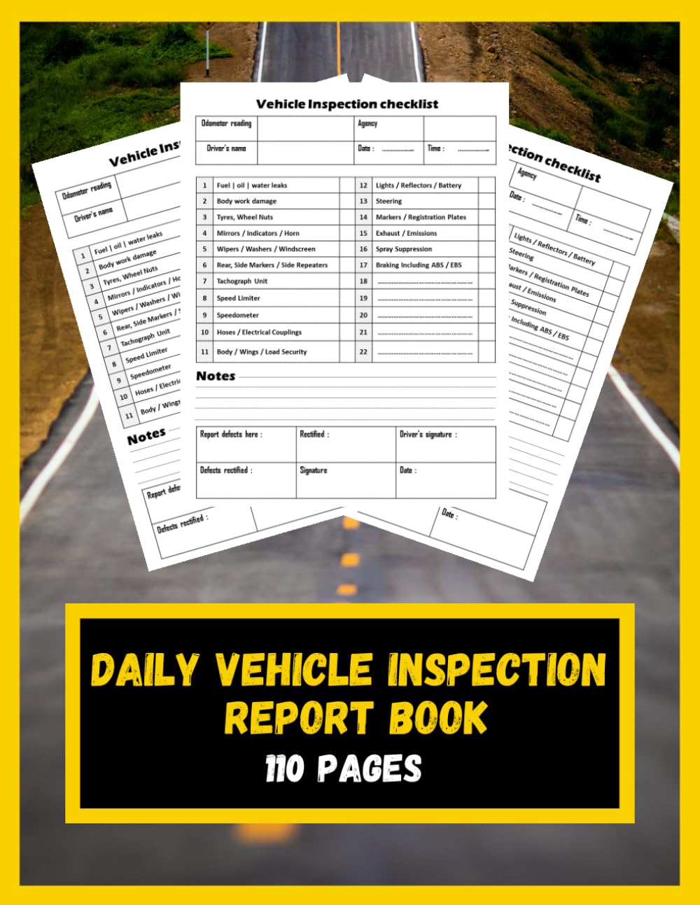 Daily Vehicle Inspection Report Book: Daily Check Driver Defect Report ...