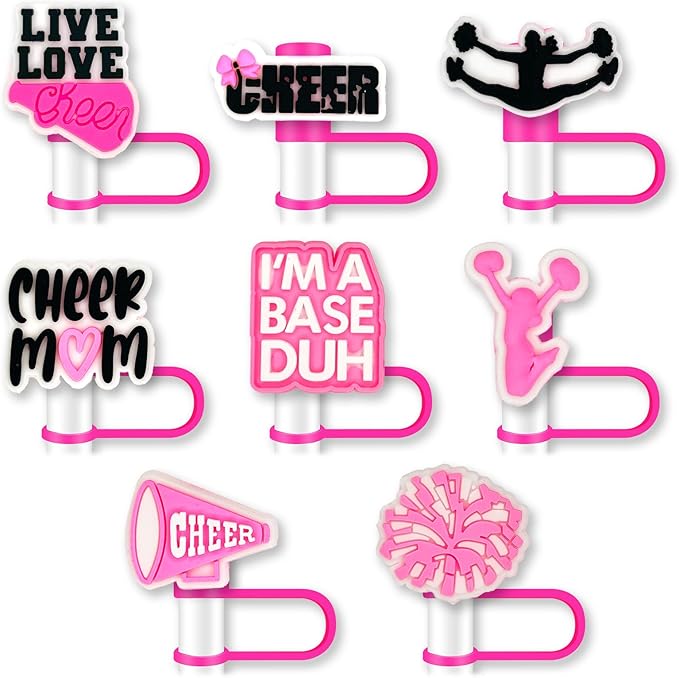 Amazon.com: 8Pcs Cheer Straw Cover for Cup, 10mm Silicone Drinking ...