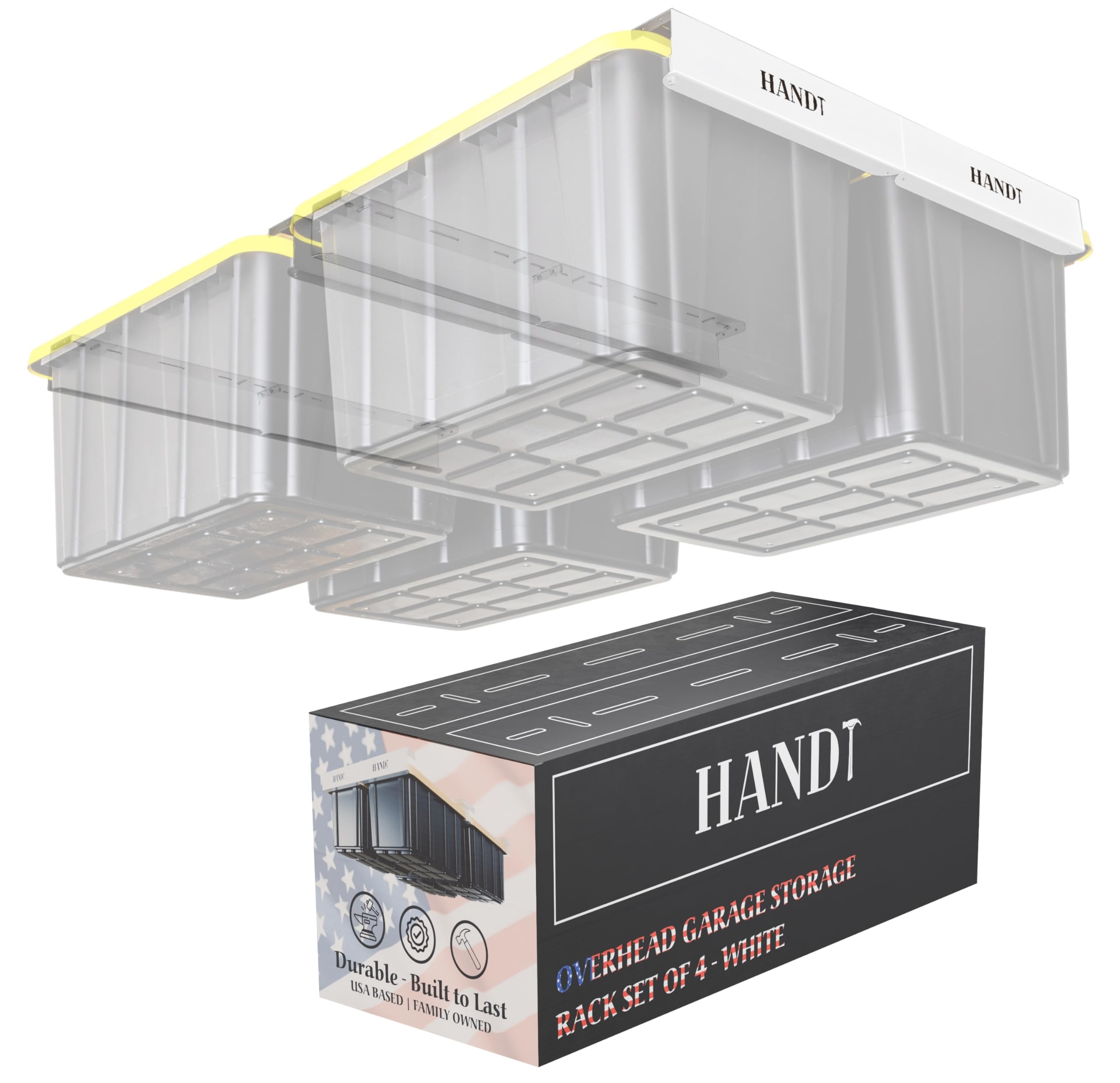 Amazon.com: HANDT Overhead Garage Storage Rack, Garage Ceiling Storage ...