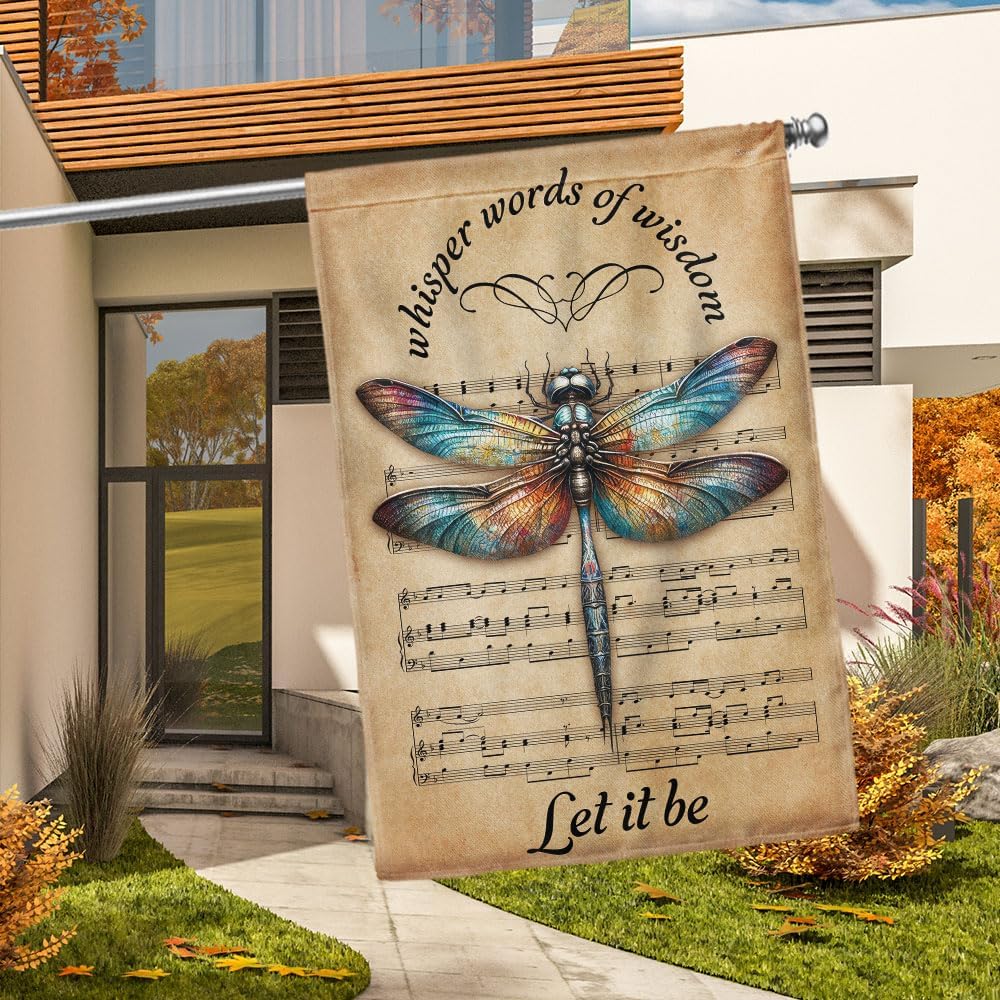 Amazon.com : American Flag-Dragonfly Whisper Words Of Wisdom Let It Be ...