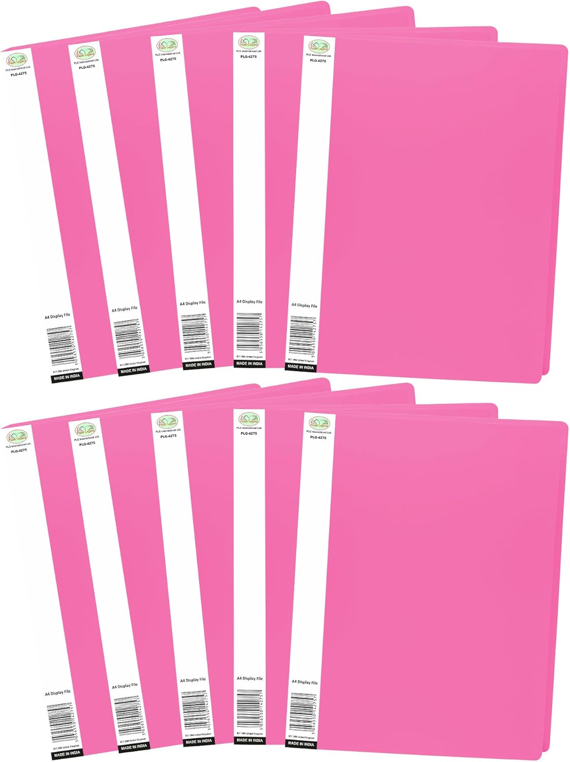Pack of 10 - Pink A4 Presentation Display Book with 20 Pockets Project ...