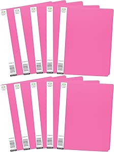 Pack of 10 - Pink A4 Presentation Display Book with 20 Pockets Project ...