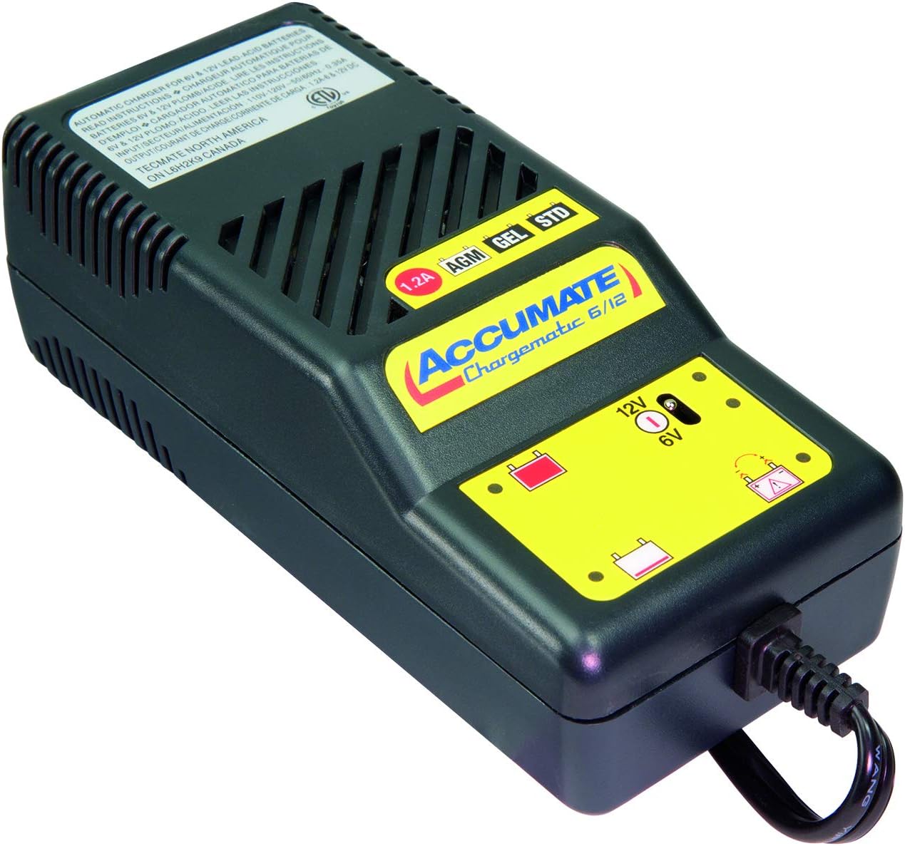 Tecmate - Chargeur Accumate 6V / 12V : Amazon.fr: Auto et Moto