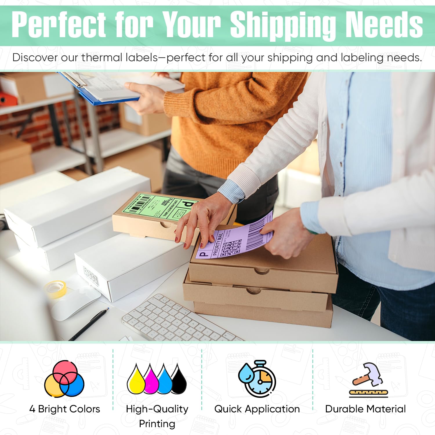 Snapklik.com : 4x6 Fanfold Thermal Shipping Labels 500 Labels Per Pack ...