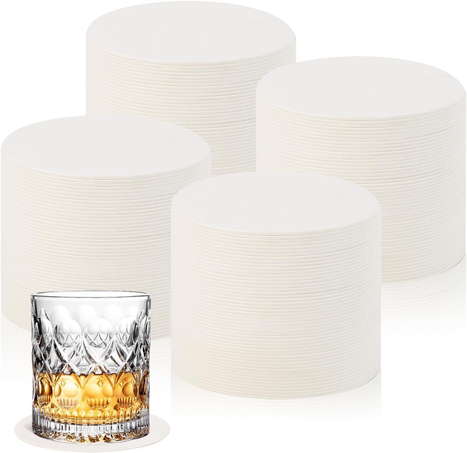 Amazon.com: BAR DUDES™ Cardboard Coasters 100 Pack 4 inch Round - White ...