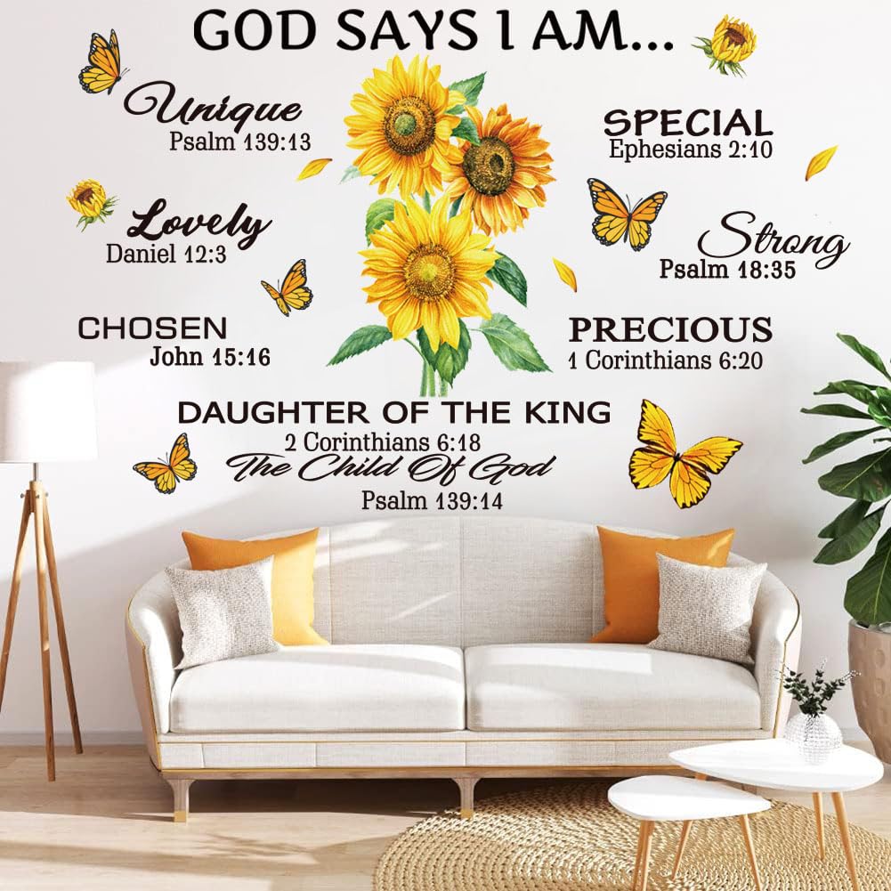 Amazon.com: Colorful Sunflower Wall Decor Sticker Motivational Wall ...
