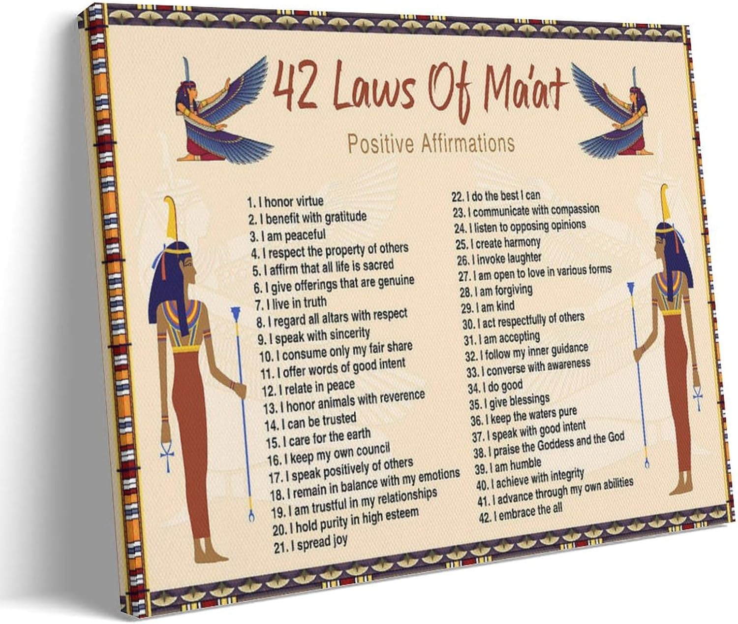 Amazon.com: Ancient Egyptian Culture And Art PosterGoddess Maat's 42 ...