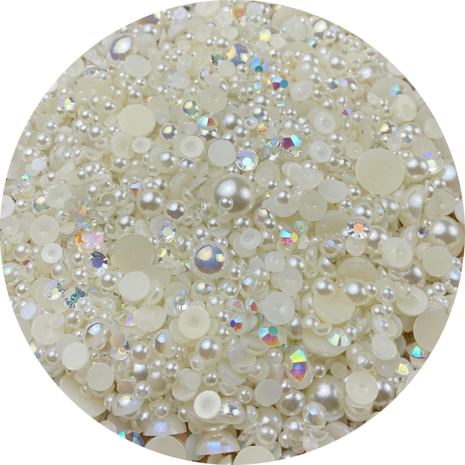 Amazon.com: Mix Flatback Pearls and Rhinestone,60g Resin Rhinestones ...