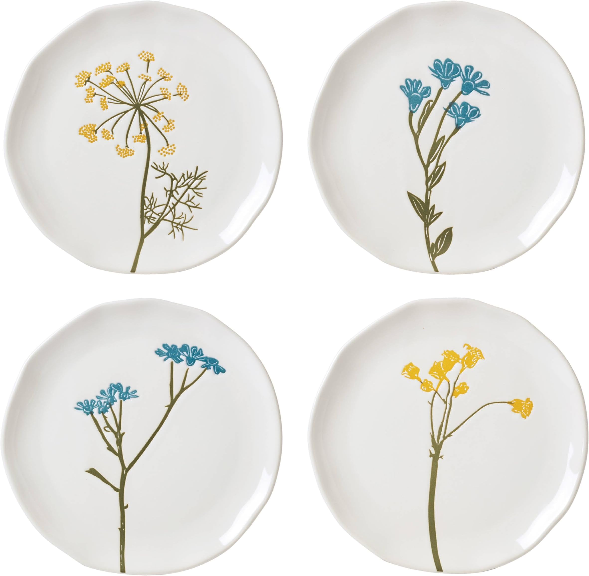 Amazon.com: Lenox 896639 Wildflowers Tidbit Plates, Set of 4 : Home ...