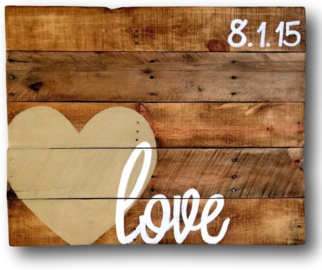 Amazon.com: Wood Love Sign/Alternative Wedding Guestbook/Wedding Date ...