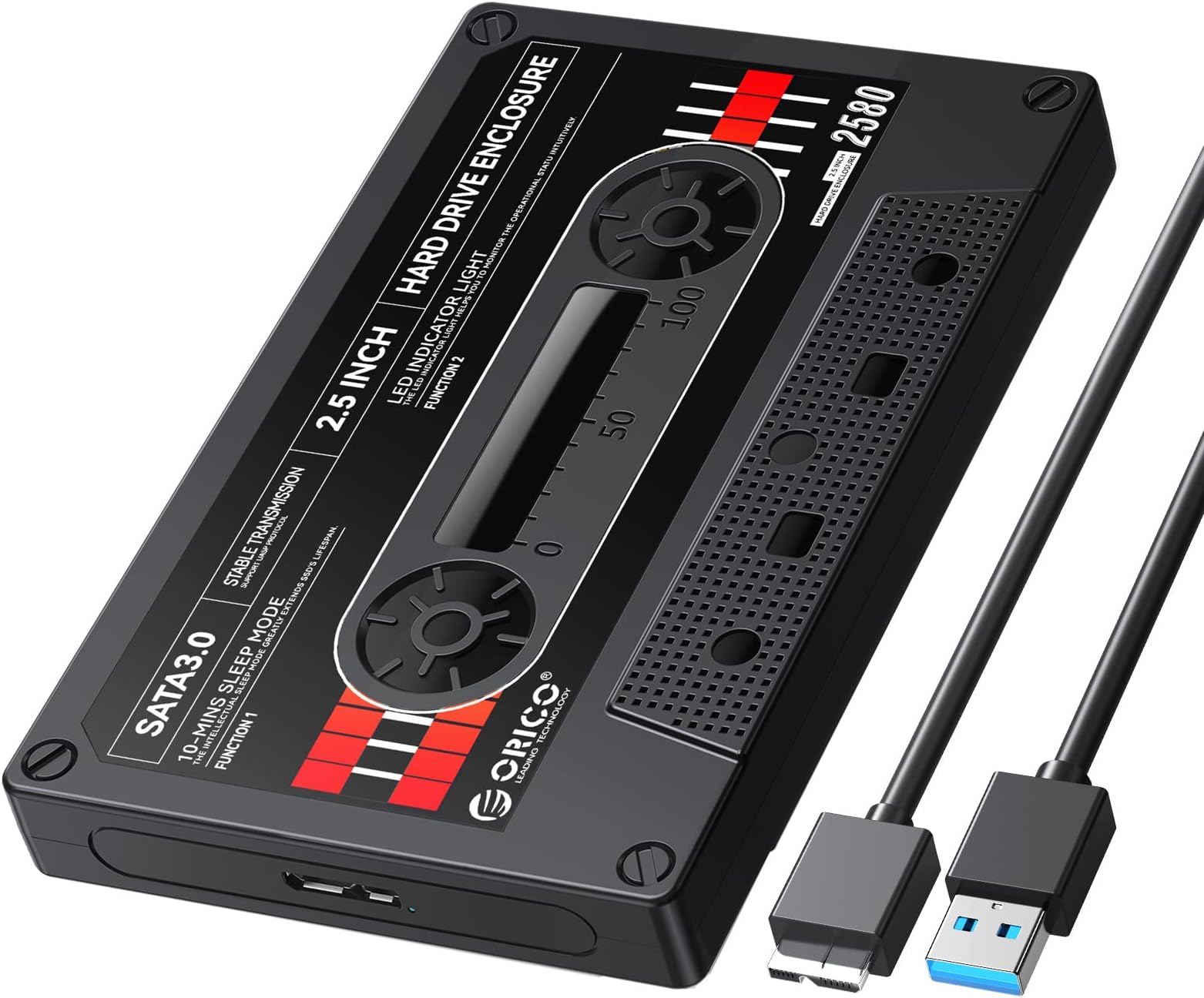 ORICO [Retrò Nastro] Case Hard Disk 2.5 Pollici USB 3.1 Tipo-C a SATA ...