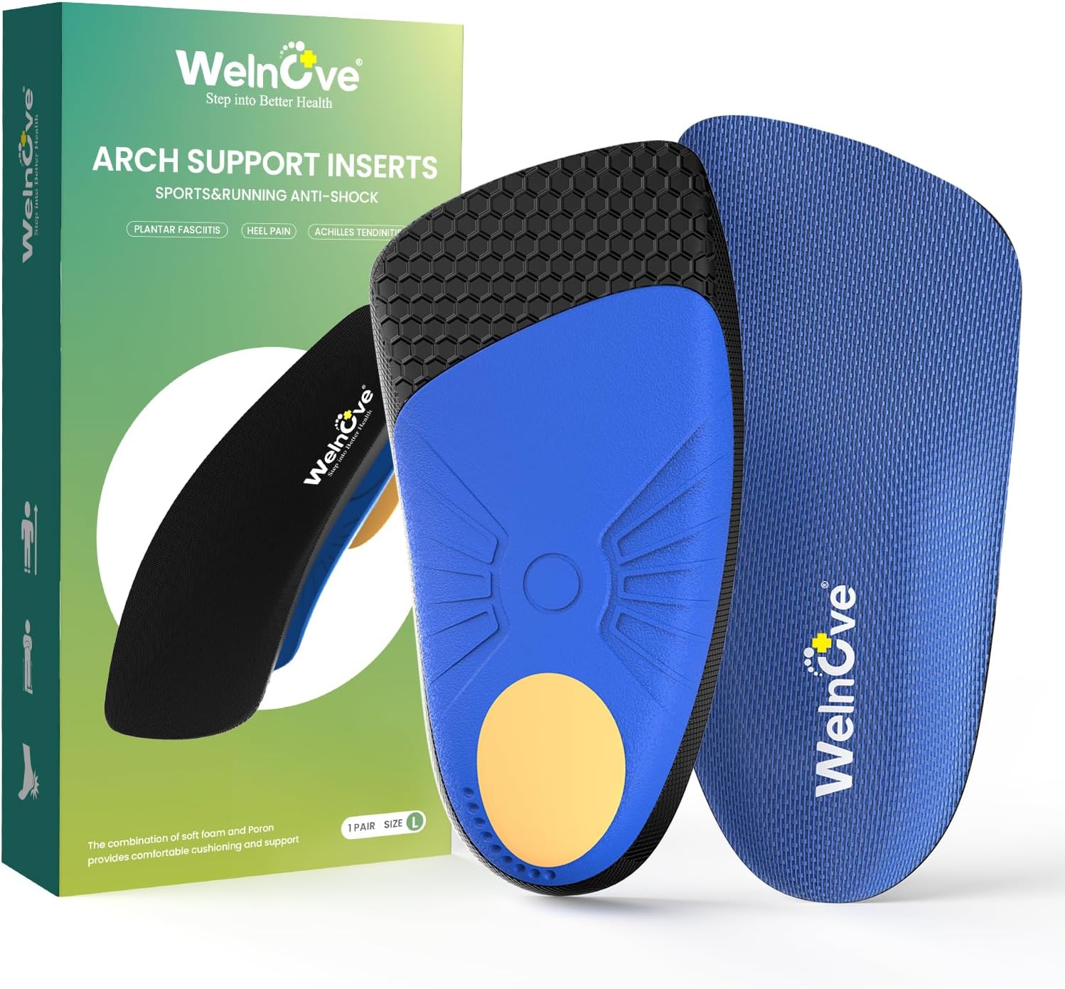 Amazon.com: Welnove Shoe Inserts Gel Heel Cushion Cup for Achilles ...