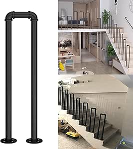 Amazon.com: Drsyffsup Stairs Handrail Railing - Stairs Metal Balusters ...