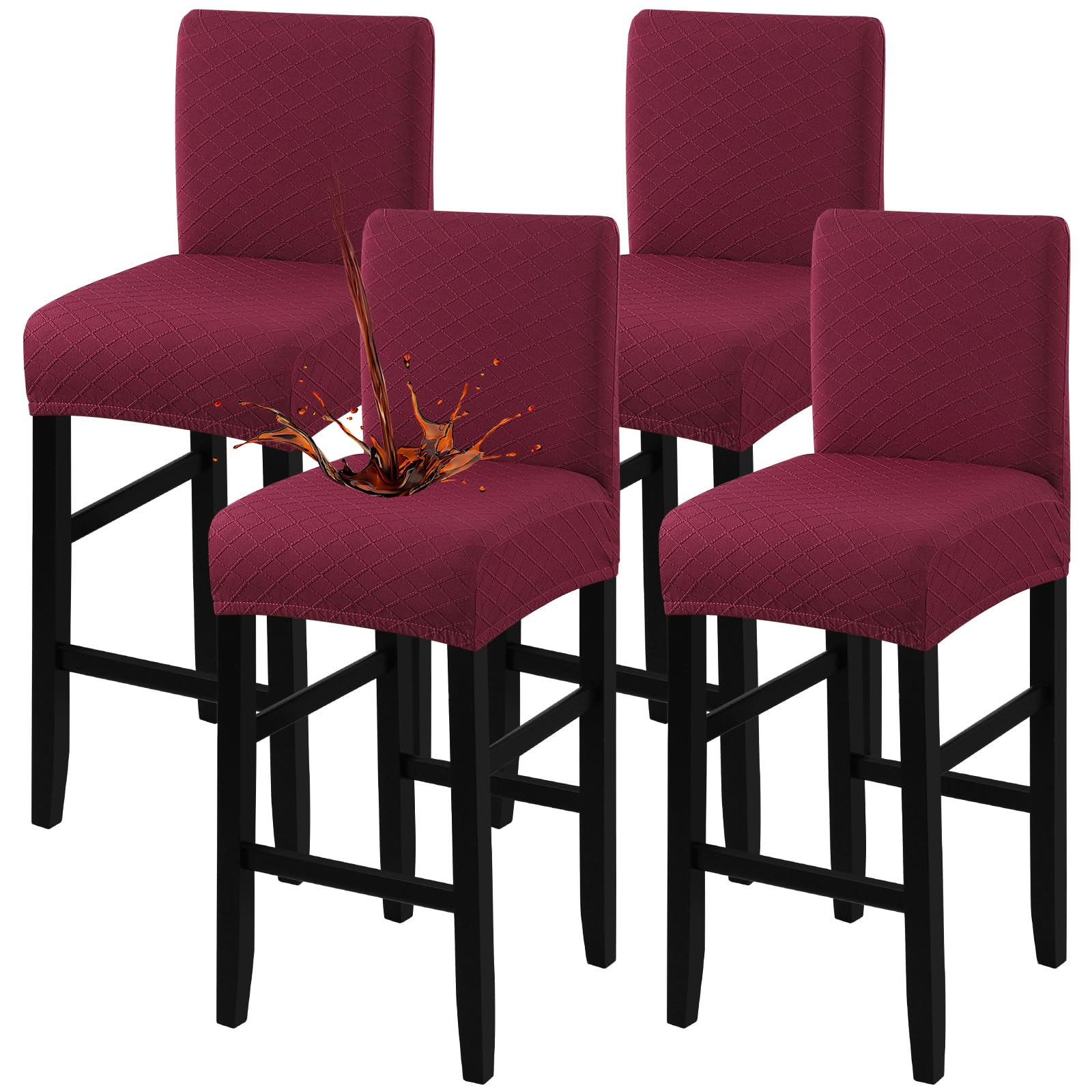 Amazon.com: Fuloon Waterproof Bar Stool Covers 4 PCS, Stretch Pub Stool ...