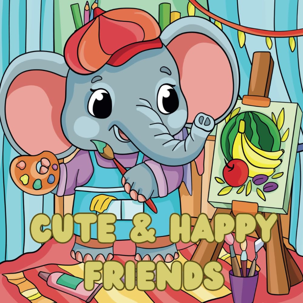 Amazon.com: Cute and Happy Friends Coloring Book: 35 Designs for All ...