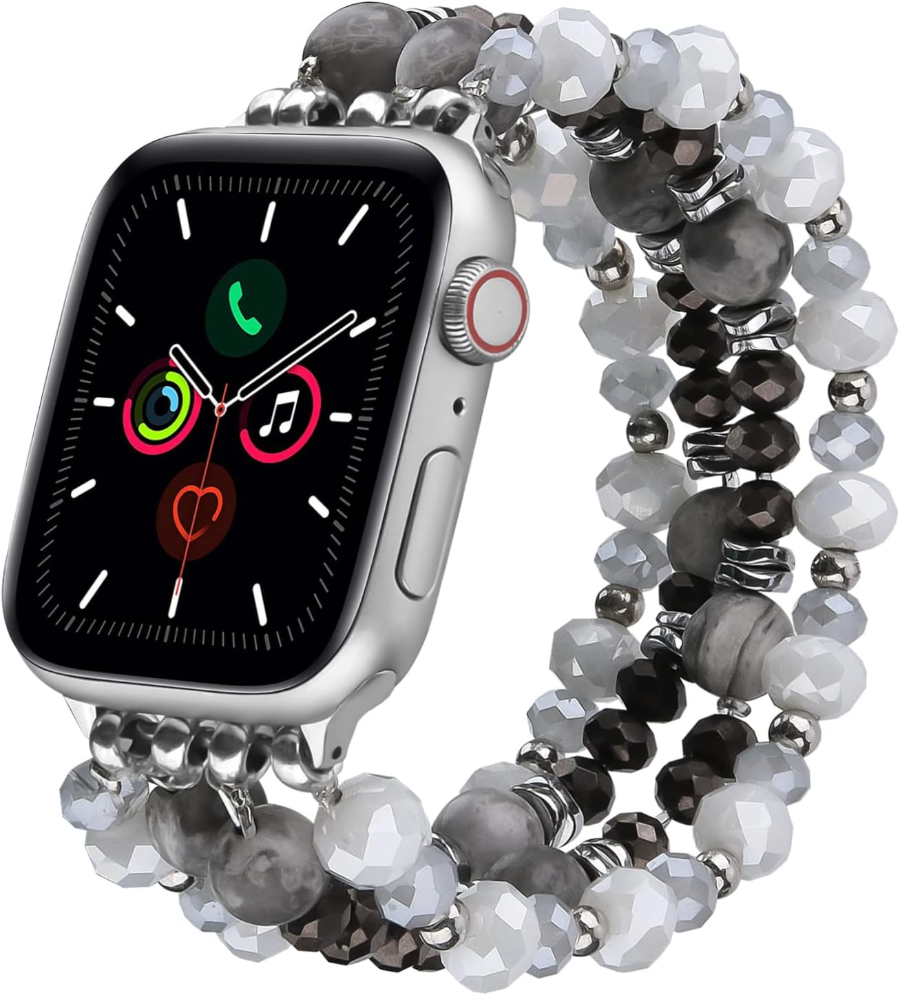 Amazon.com: VISOOM Beaded Boho Bracelet Compatible for Apple Watch Band ...