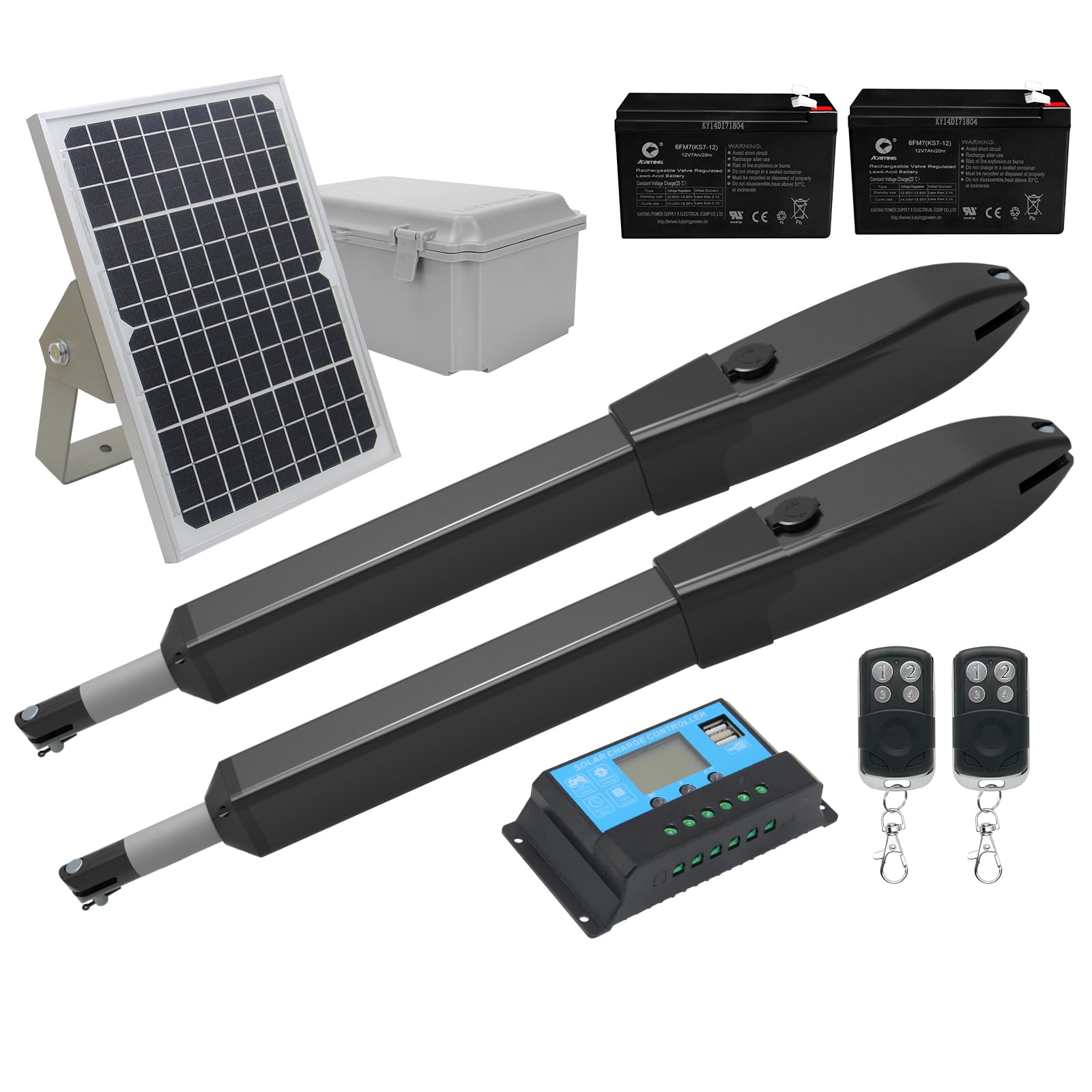 Amazon.com: JUJIANG C026 Solar Gate Opener with Batteries & Solar Panel ...