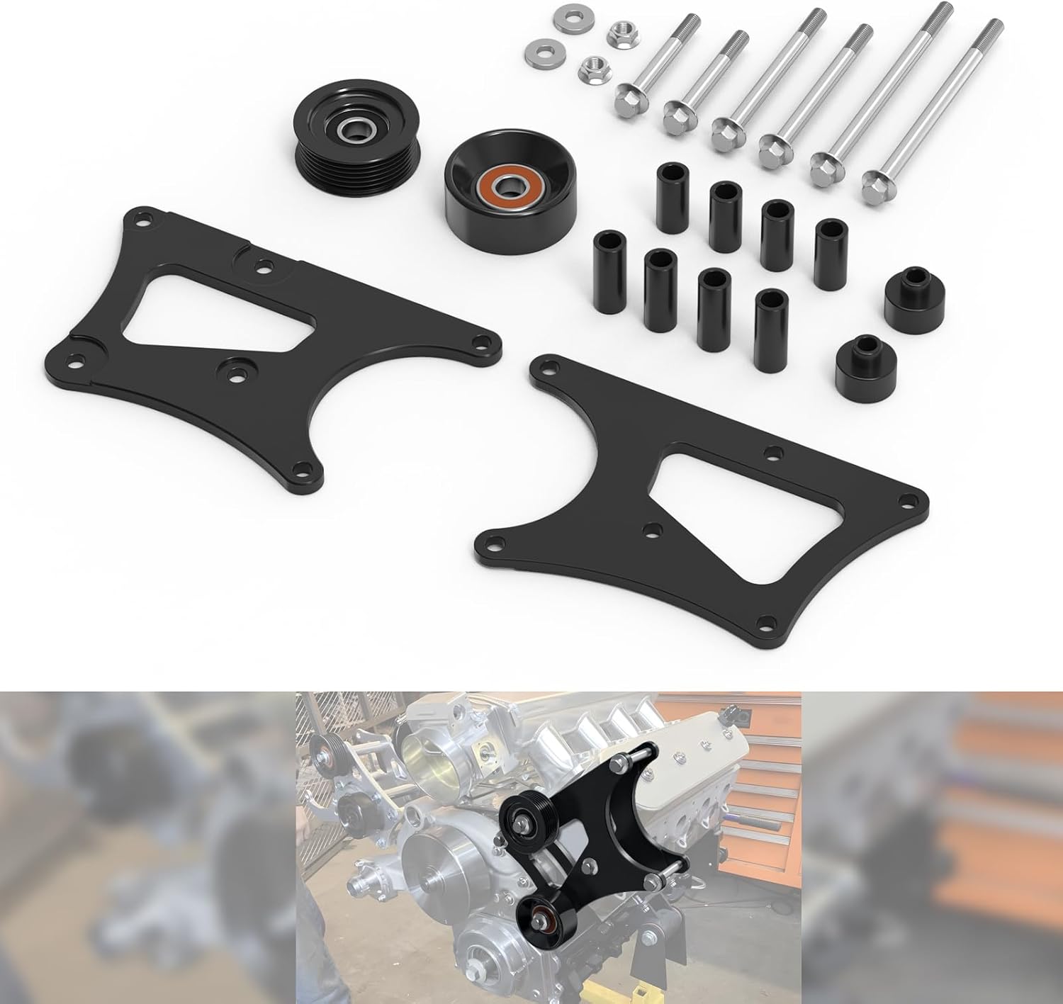 Amazon.com: Bevinsee LS Truck Alternator Bracket High Mount Compatible ...