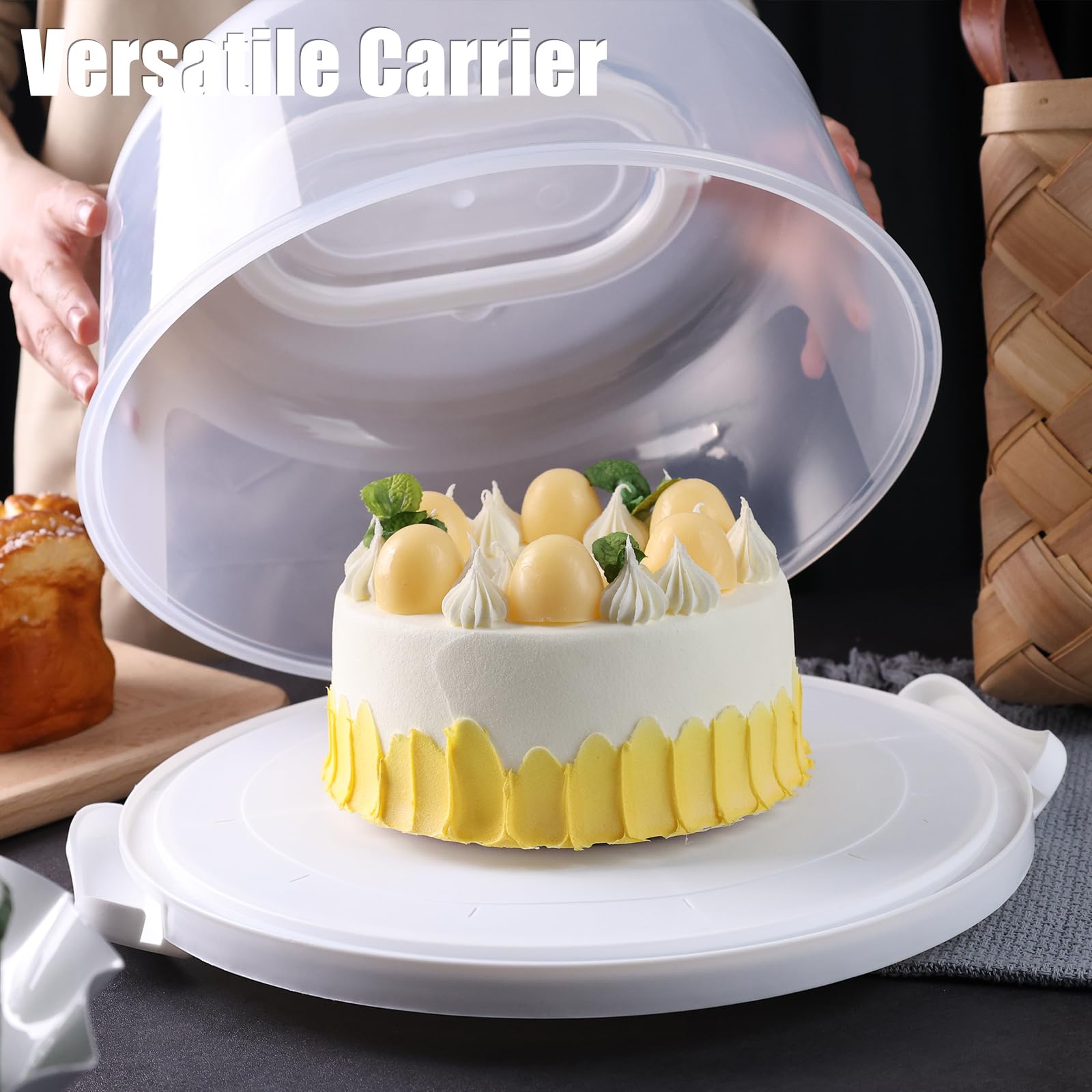 Snapklik.com : VGOODALL Round Cake Carrier, 3-in-1 Multipurpose Cake ...