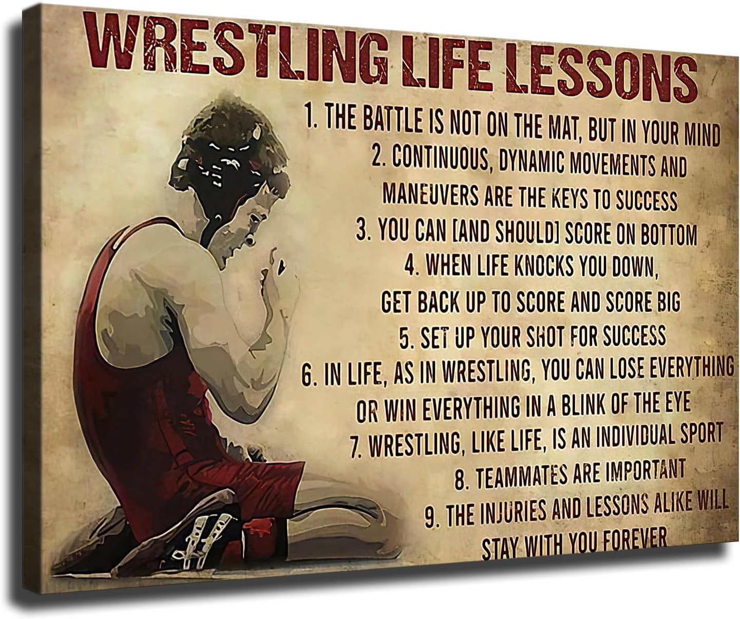 Amazon.com: Homelight Wrestling Life Lessons Poster Painting Print on ...