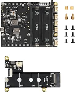 Amazon.com: Geekworm X1201 Ultra-Thin 5V UPS Shield+X1001 PCIe to M.2 HAT Key-M NVMe SSD PIP ...
