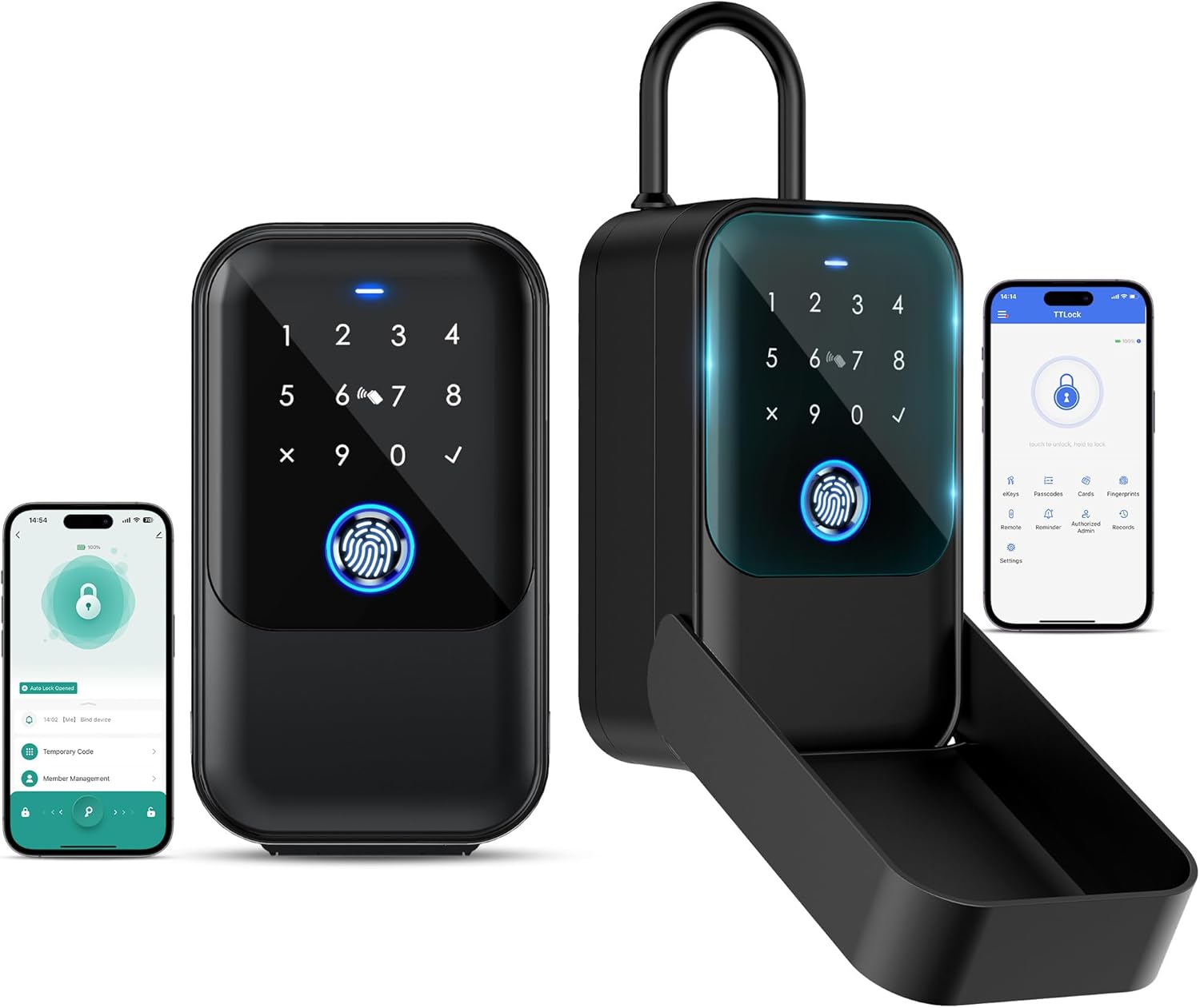 Amazon.com: Smart Key Lock Box, Bluetooth Fingerprint Lock Box with ...