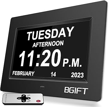Amazon.com: Bgift Digtal Clock with Day and Date for Seniors, Large LCD ...